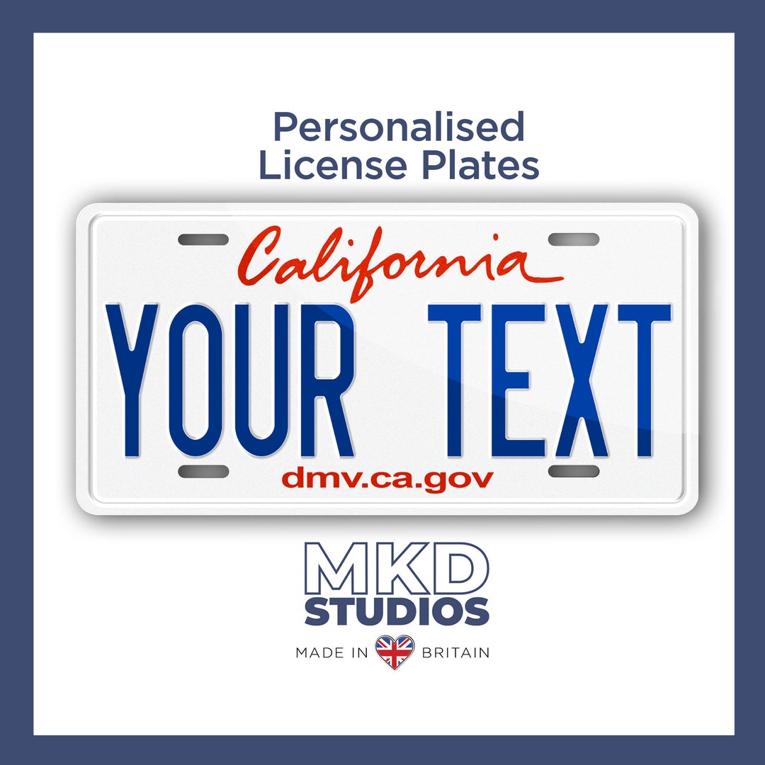 California - USA Custom Metal License Plate, Americana, US States ...