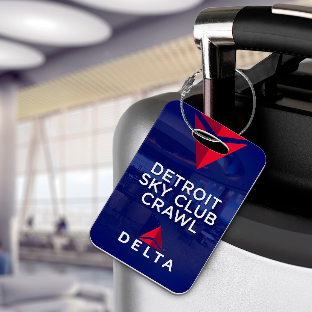 Delta Airlines Detroit Sky Club Crawl Luggage Tag Limited Edition Cabin ...