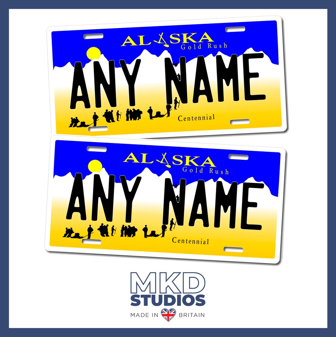 Pair of Alaska Gold Rush License Plates USA Custom Metal - Etsy
