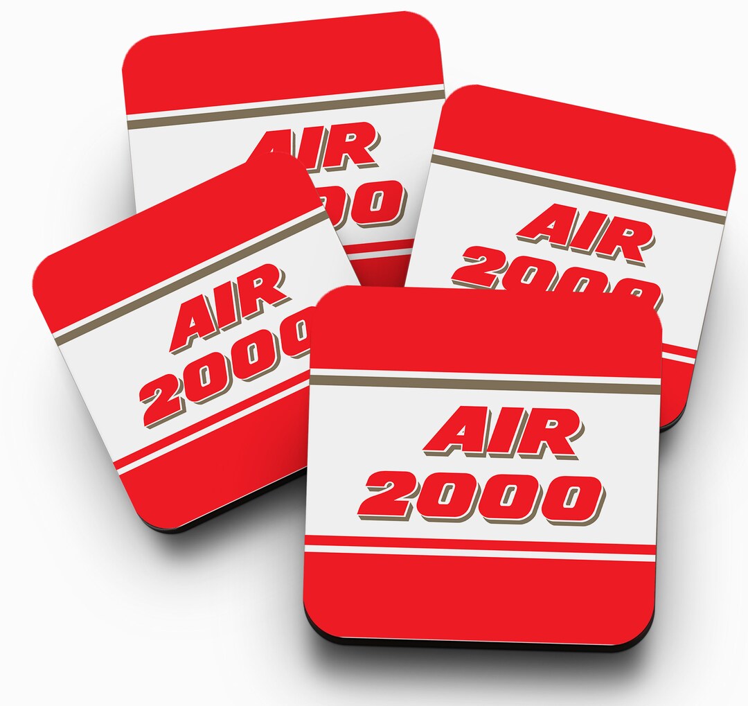 Air 2000 - Set of 4 Wooden Coasters, Aviation, Cabin Crew, Flight ...