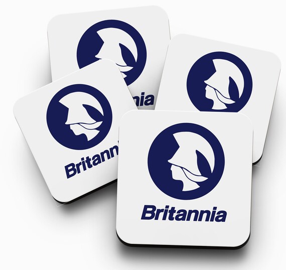 Britannia Airways Head Logo Set of 4 Wooden Coasters | Etsy