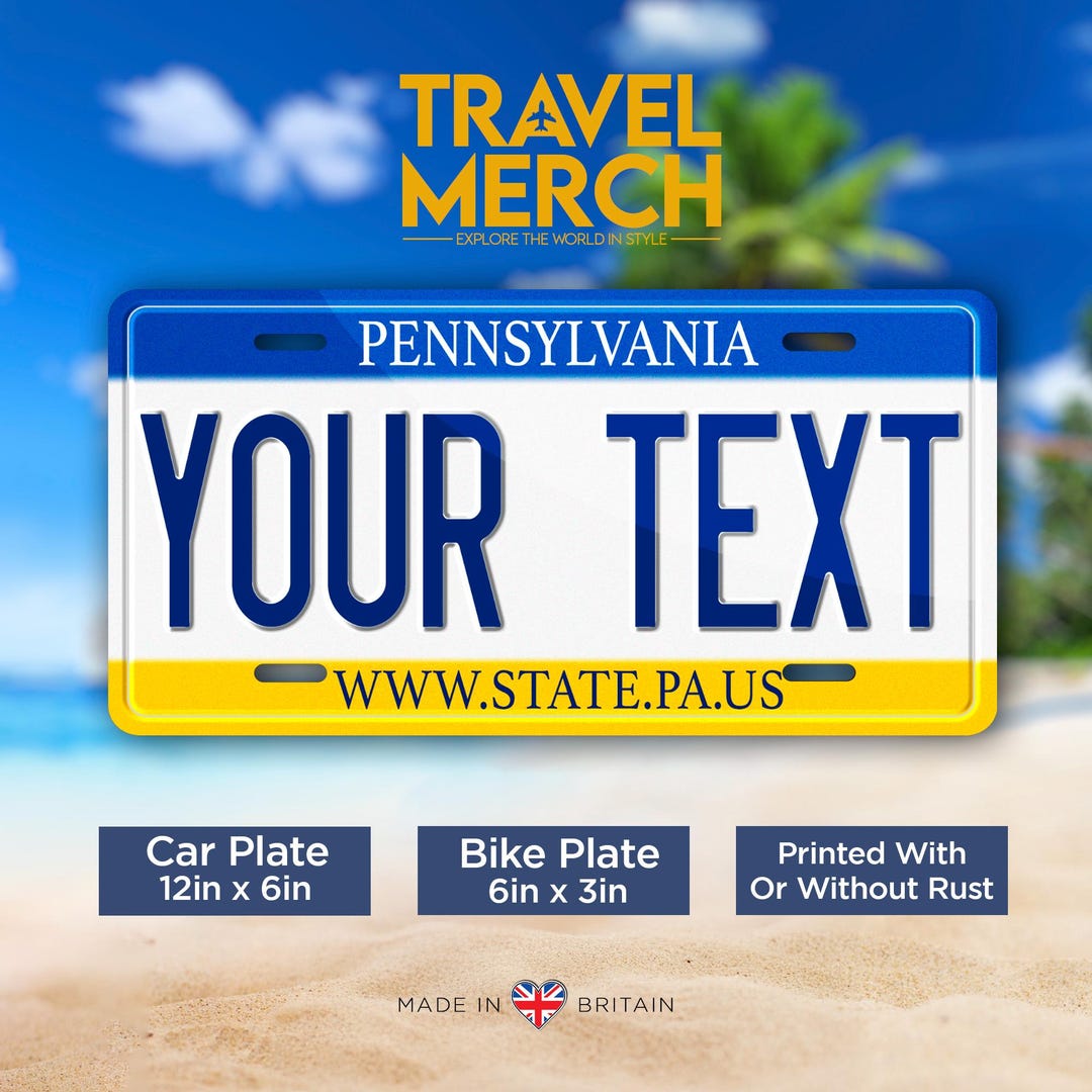 Pennsylvania - USA Custom Metal License Plate, Americana, US States ...