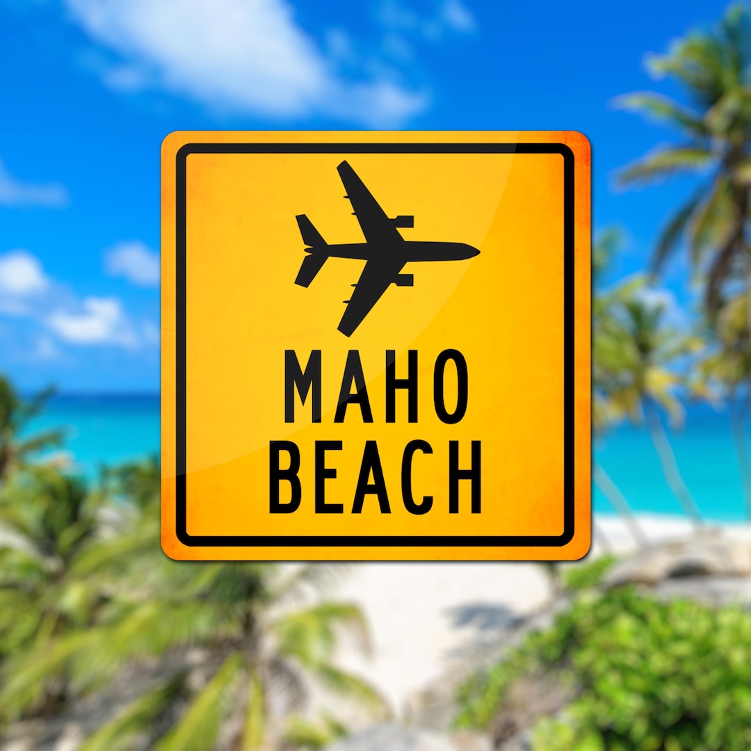 Maho Beach St Maarten Sign - Caribbean, Man Cave, Garage, Memorabilia, Memories - Etsy