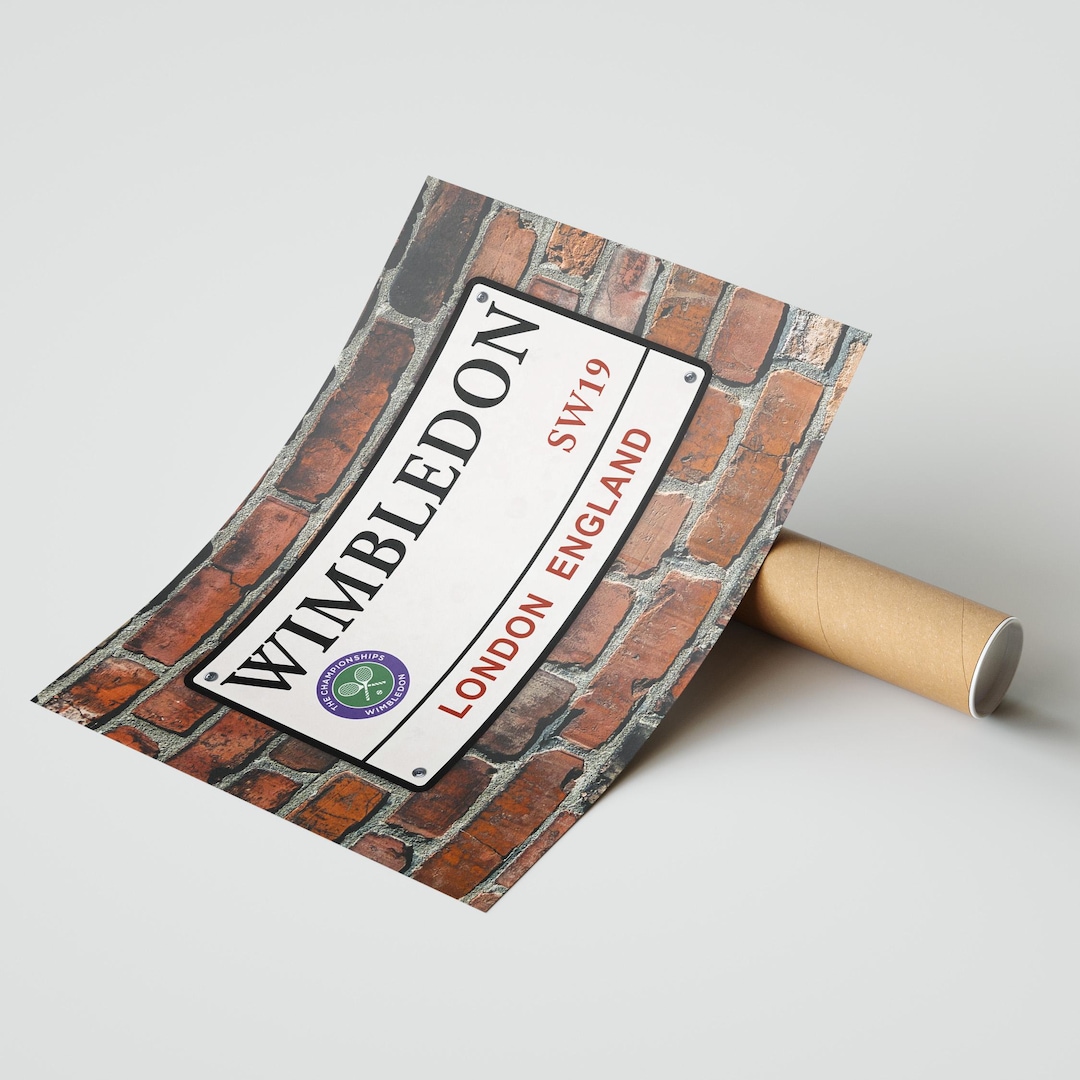 Wimbledon Street Sign Poster – Brick Wall Background | A4 or A3 Print ...