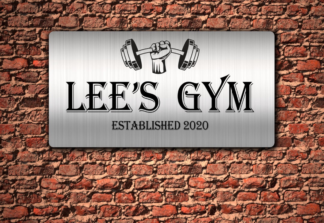 Create Your Own Gym Sign! Printed on to Glossy Brushed Aluminium! Home ...