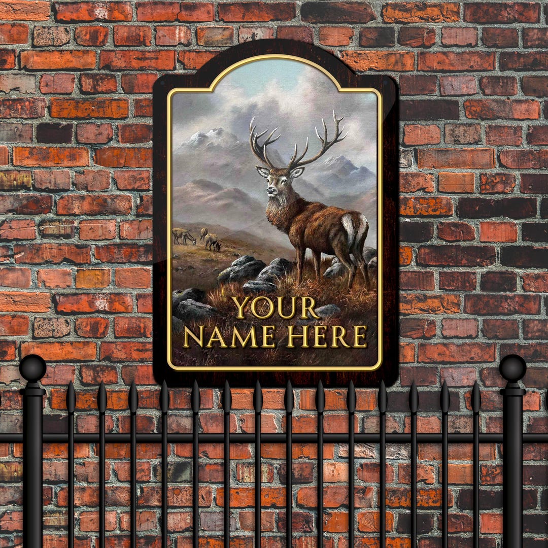 Personalised Metal Pub Sign – Stag Design | Rustic Bar Sign | Custom ...