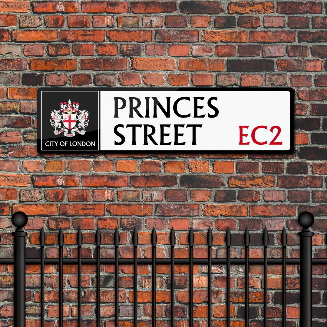 Princes Street - City of London Street Sign – Metal Plaque | Vintage ...