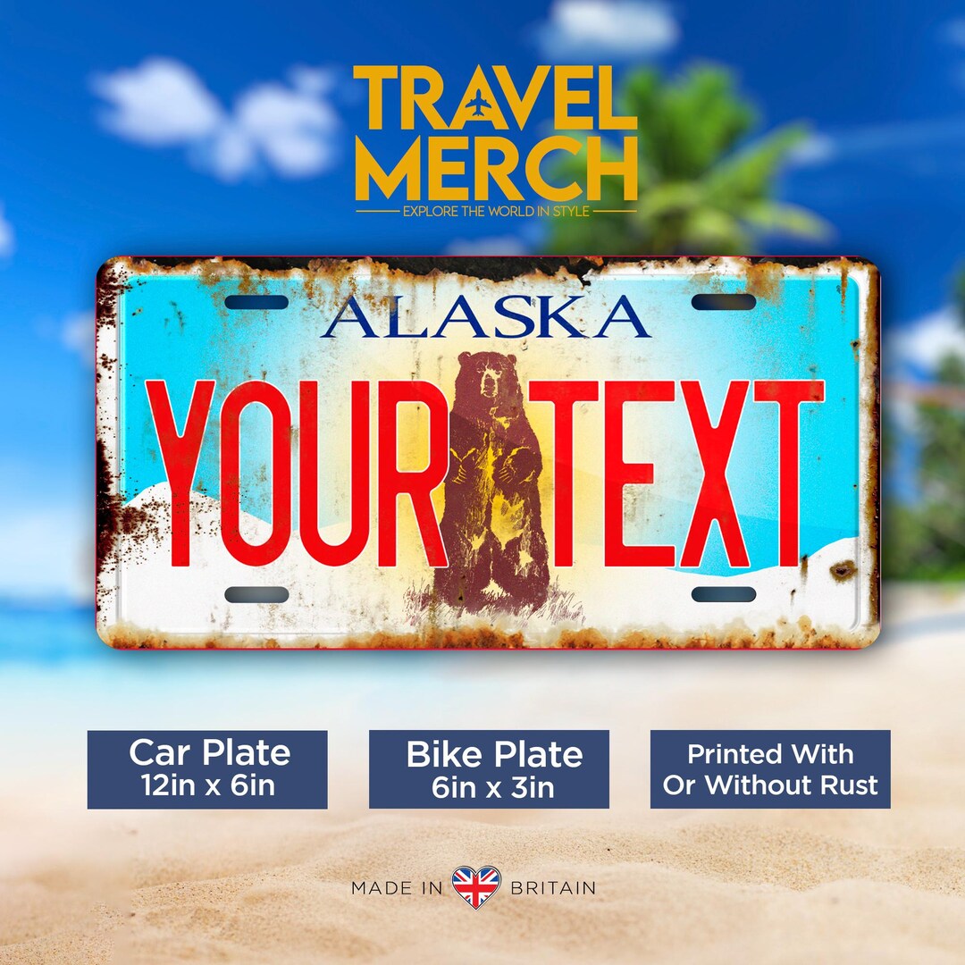 Alaska - USA Custom Metal License Plate, Americana, US States, Handmade ...