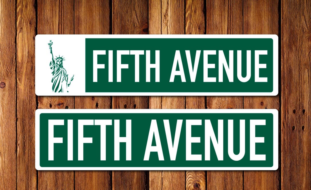 Fifth Avenue New York Street Sign, Traffic Sign, Memorabilia, Souvenir ...