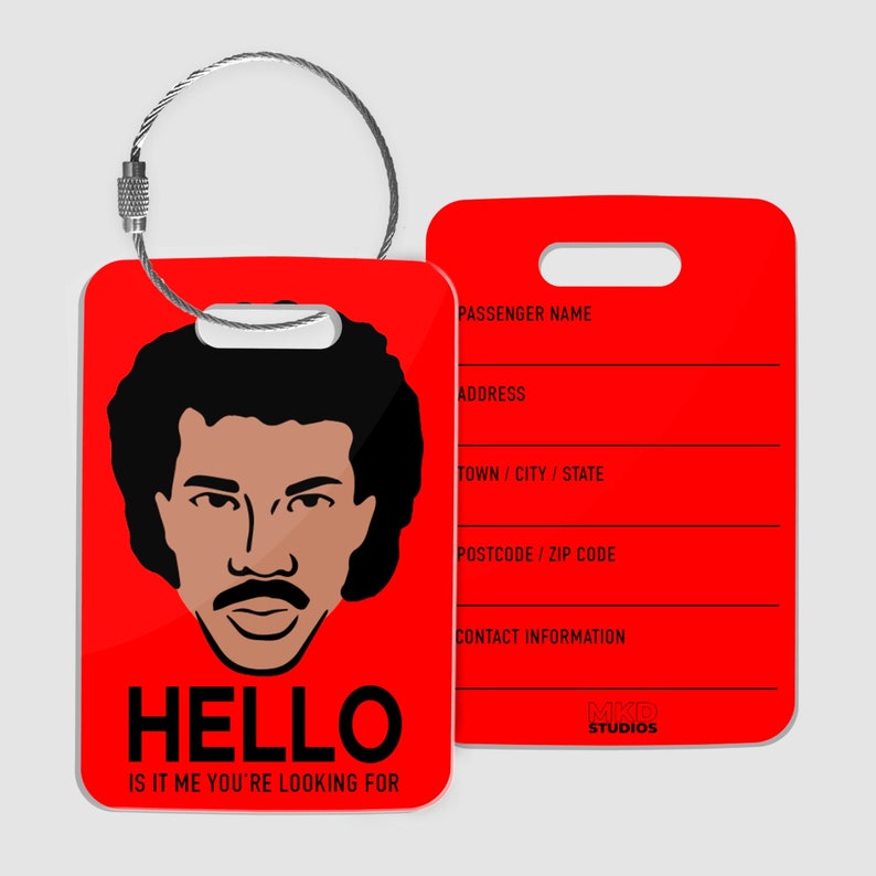 Lionel Richie Red Hello Luggage Tag Aviation Cruising - Etsy