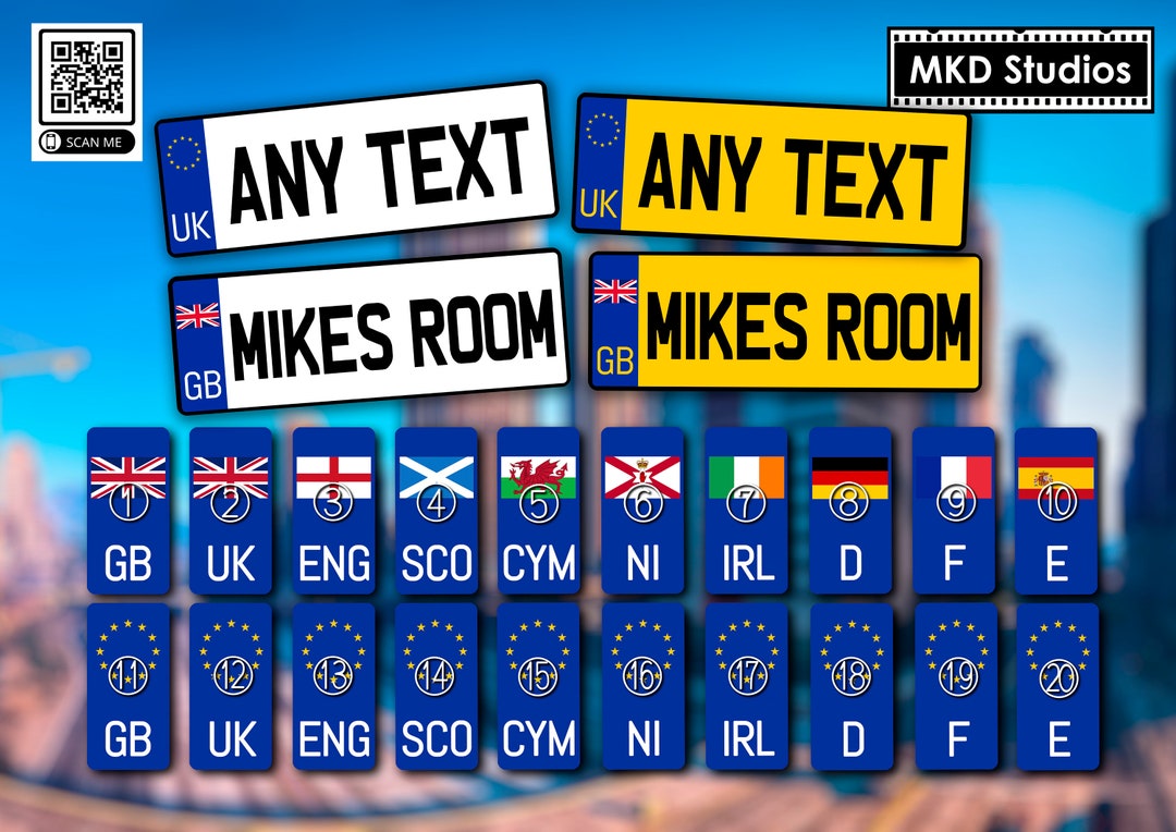 Create Your Own Euro Metal License Plate - Multiple Designs - UK ...