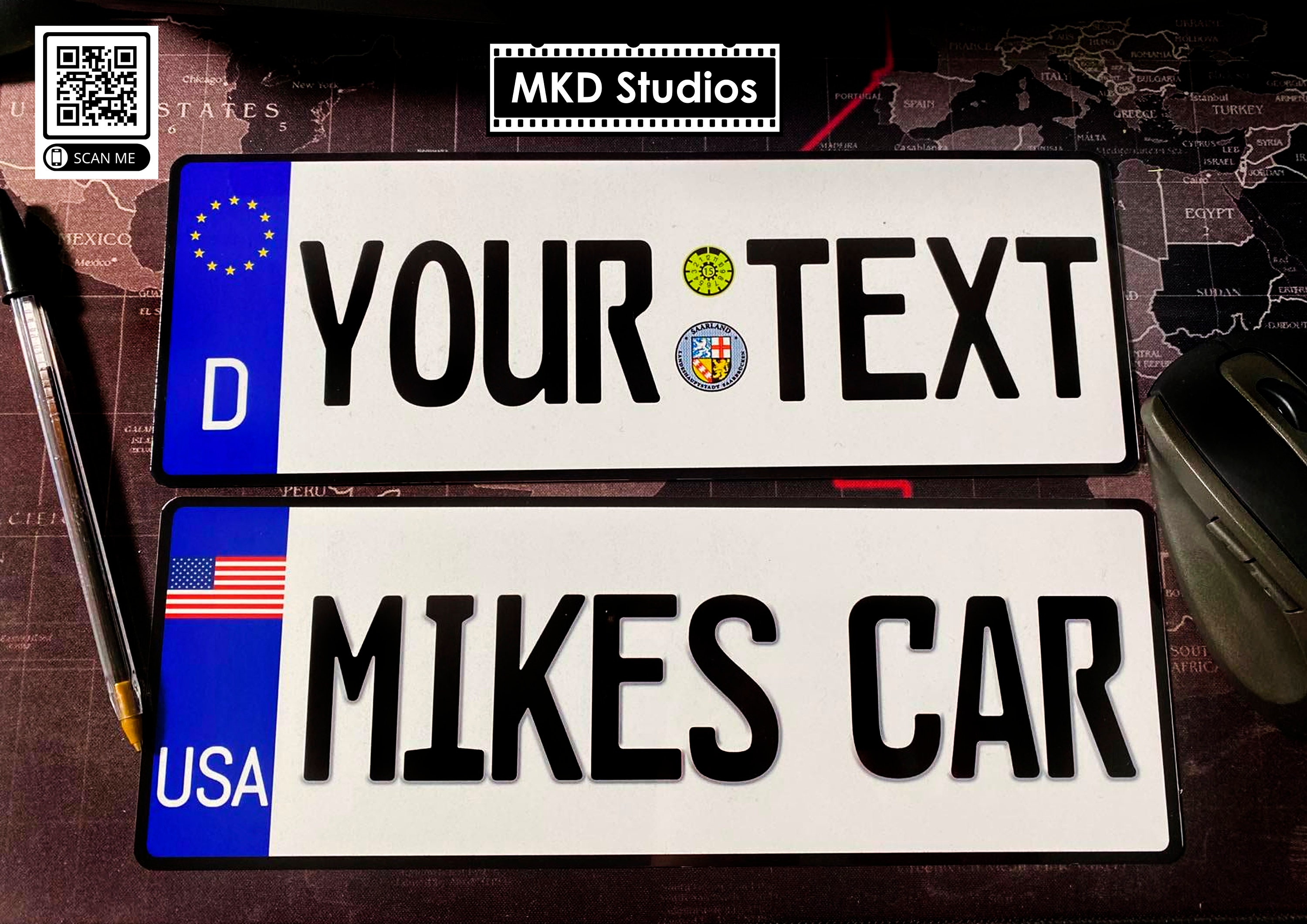 Create Your Own Euro Metal License Plate - Multiple Designs - UK ...