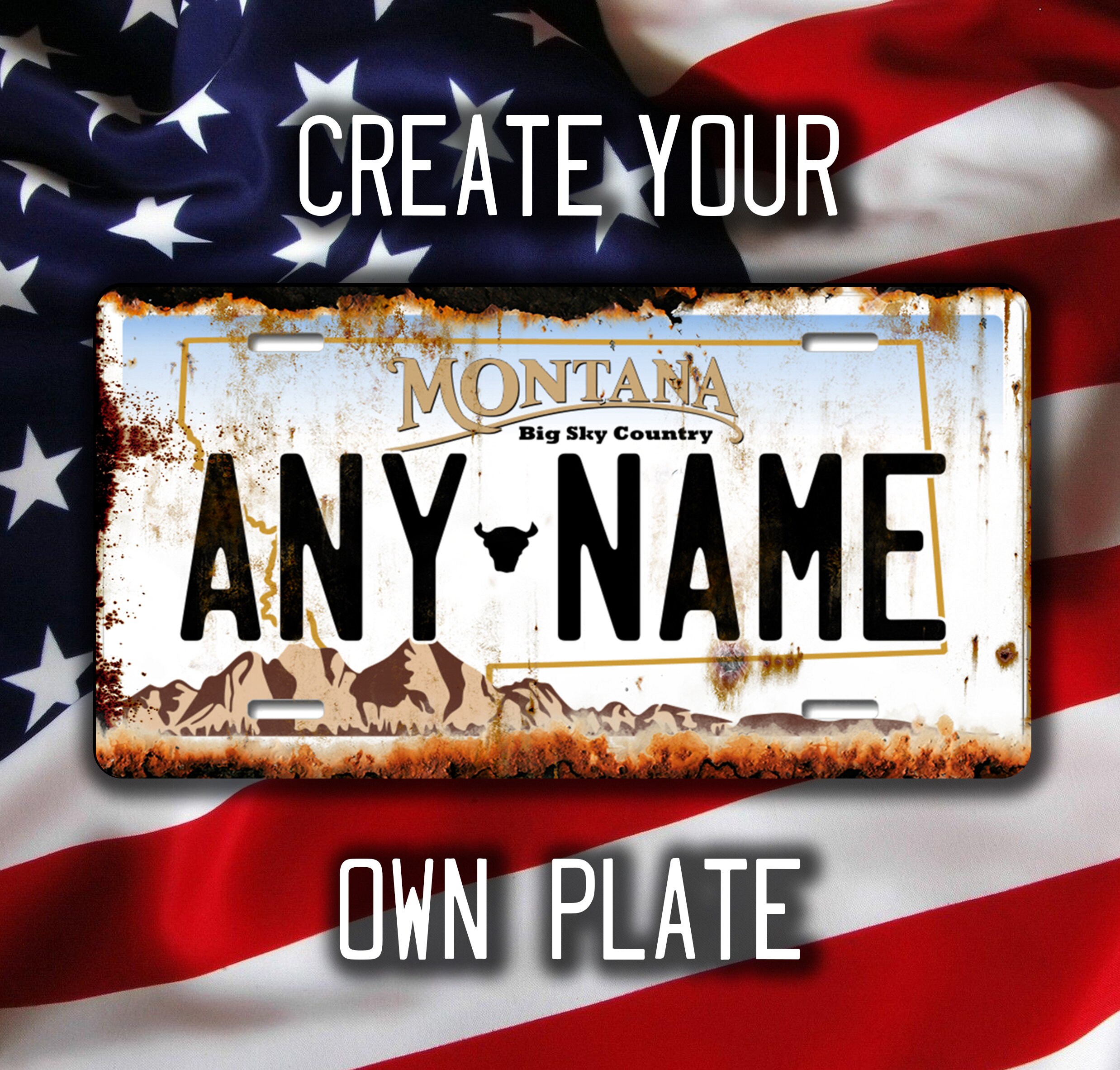 Electronics & Accessories USA Custom Metal License Plate Handmade in ...