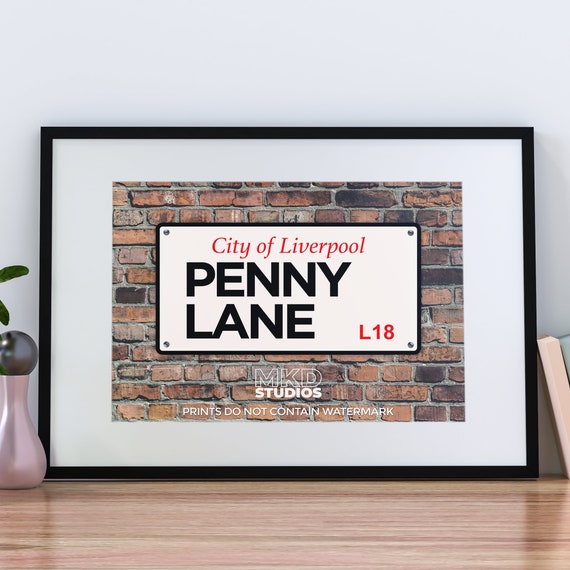 Penny Lane Road Sign A4 Metal or Poster Wall Picture Home | Etsy