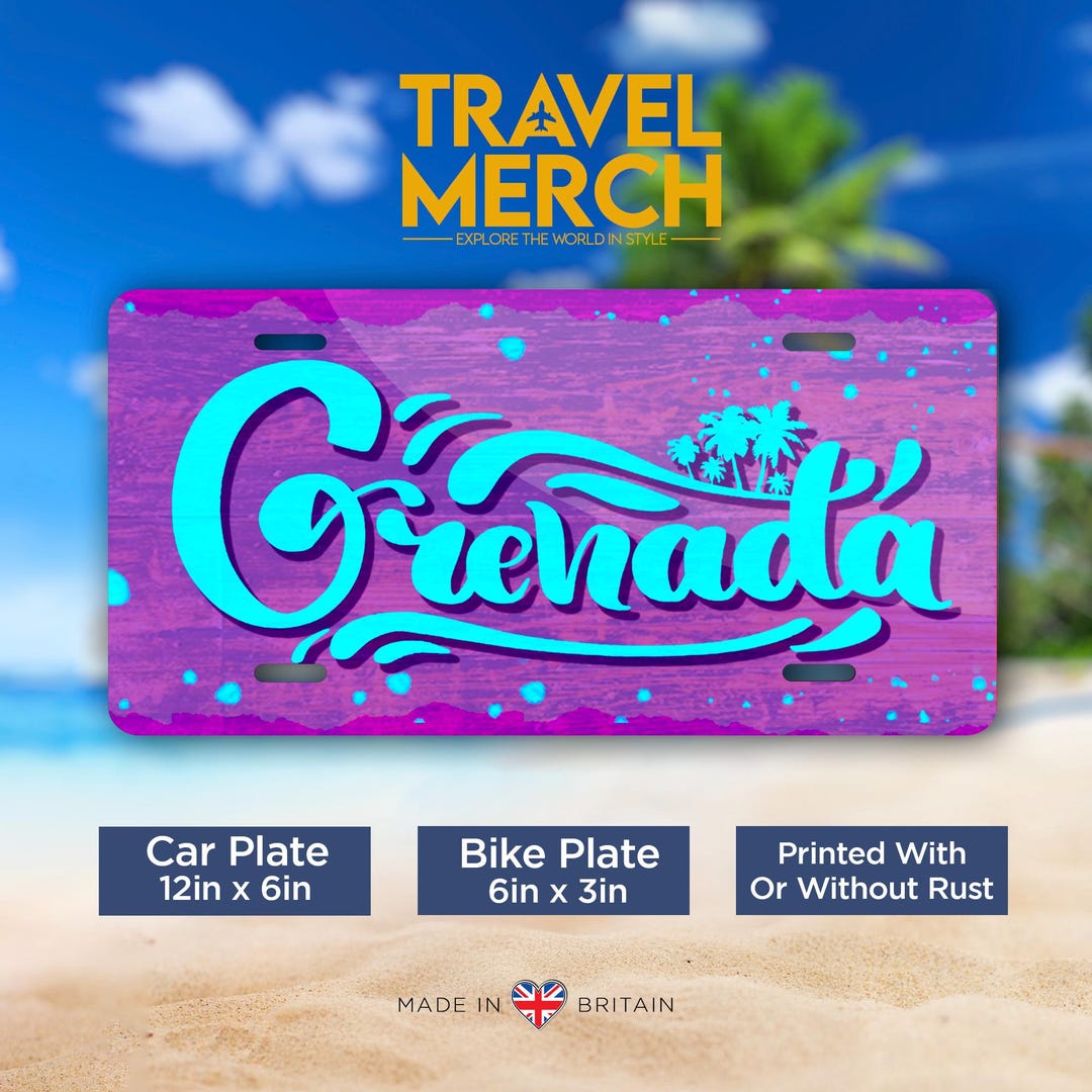 Grenada Souvenir License Plate - Customisable - Etsy