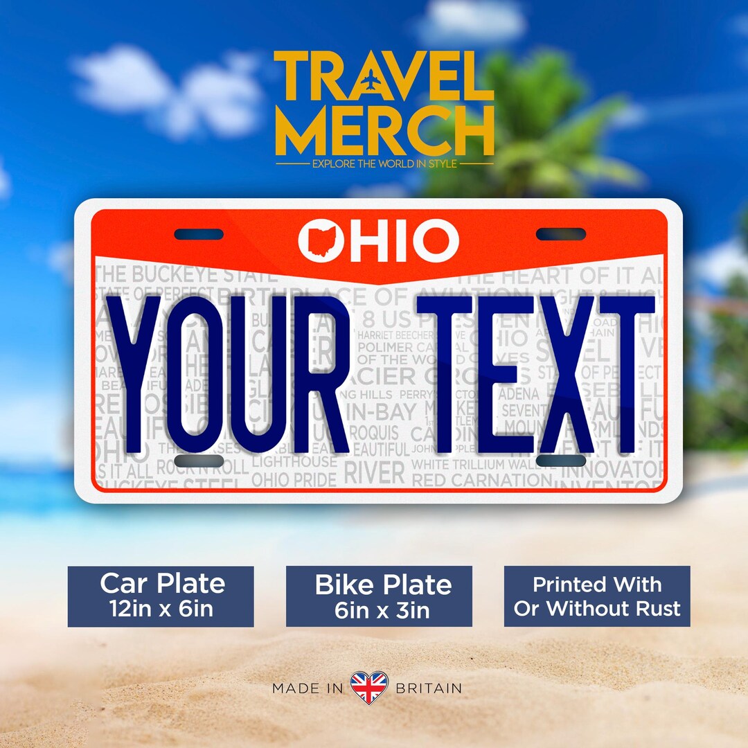 Ohio - USA Custom Metal License Plate, Americana, US States, Handmade ...