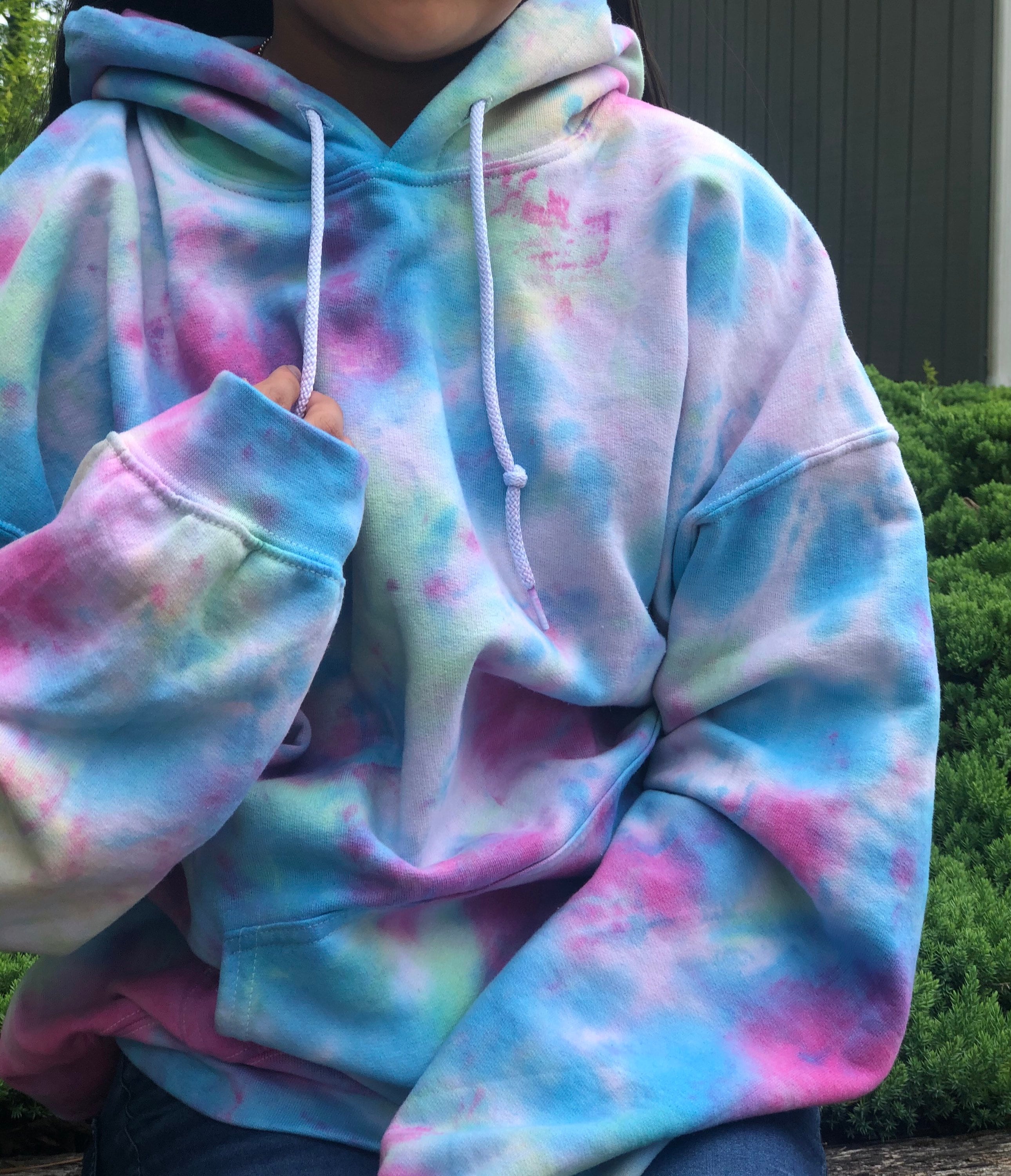 Tie Dye Hoodie Sweatshirt Rainbow Colors Colorful Bright Etsy Norway