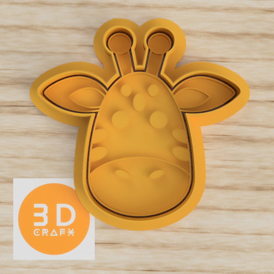 Giraffe Face Cookie Cutter STL File for 3D Printing Animal Cookie ...