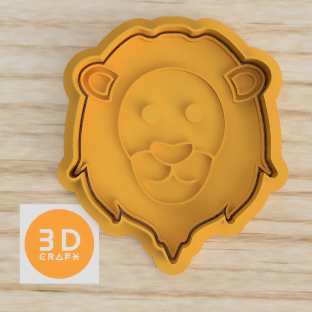 Lion Face Cookie Cutter STL File for 3D Printing Animal Cookie Cutter ...
