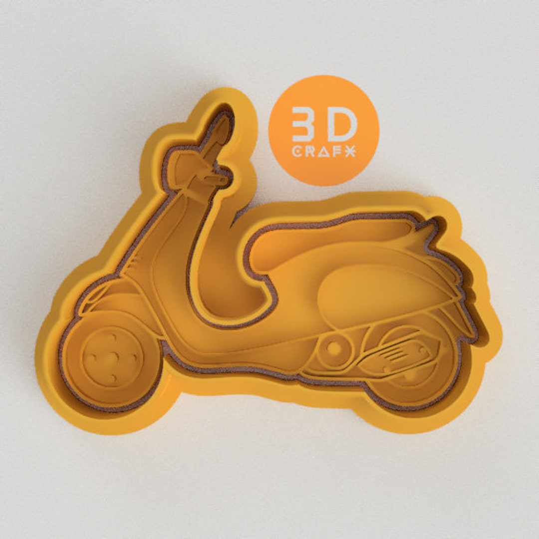 Vintage Motorbike style 2 Scooter Cookie Cutter and Embosser Vehicle ...