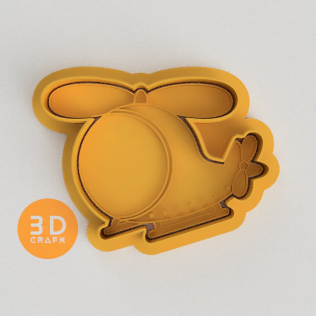 Cartoon Helicopter Cookie Cutter and Embosser Vehicle Theme Fondant ...