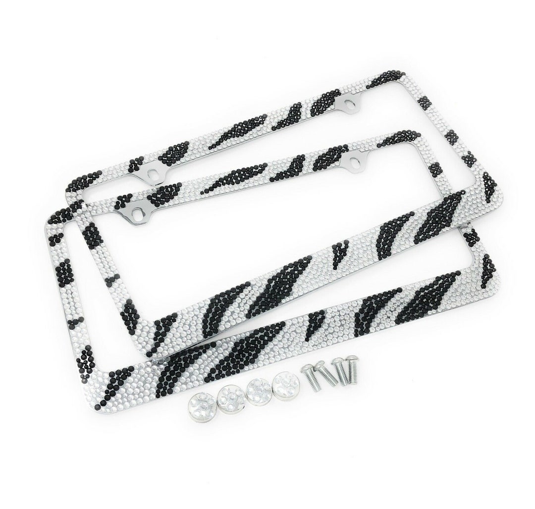 Zebra Bling License Plate Frames - Etsy