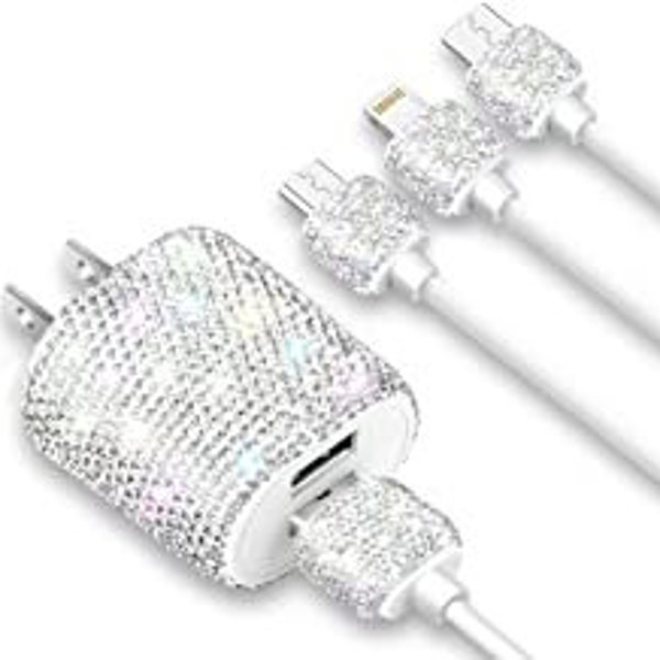Rhinestone Phone Charger - Etsy