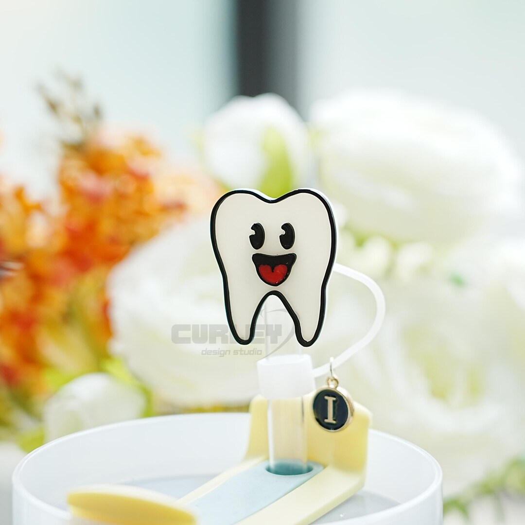 Tooth Straw Topper, Dental Assistant Straw Cover, Teeth Charms, Dental ...