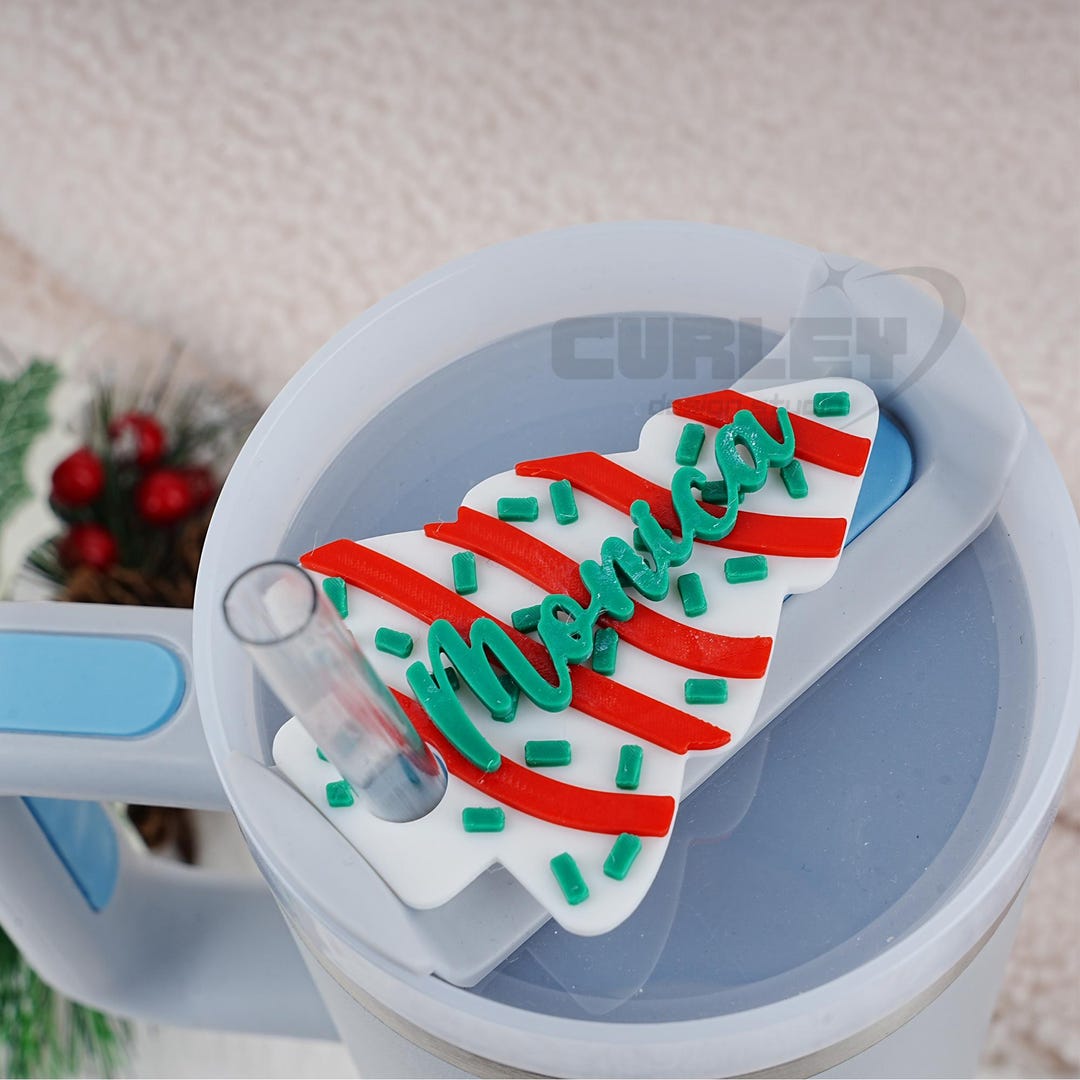 Christmas Cake Stanley Topper, Personalized Stanley Name Plate ...