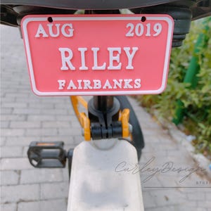 License Plate for Kids Truck, 3D Printed Sign, Kids Bicycle Nameplates ...