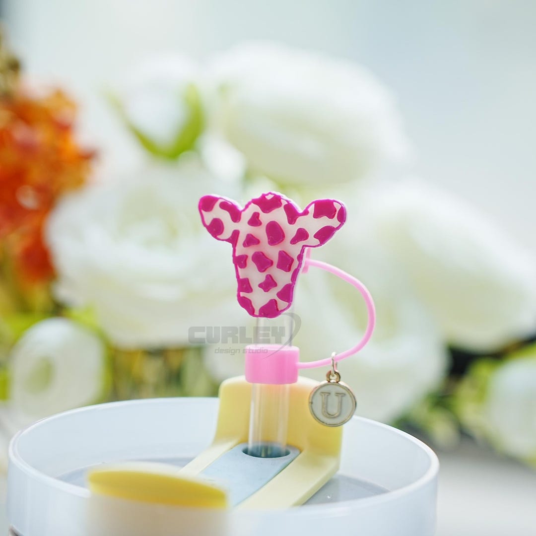 Milk Cow Straw Topper, Personalized Drink Cover, Straw Cap for Tumbler ...