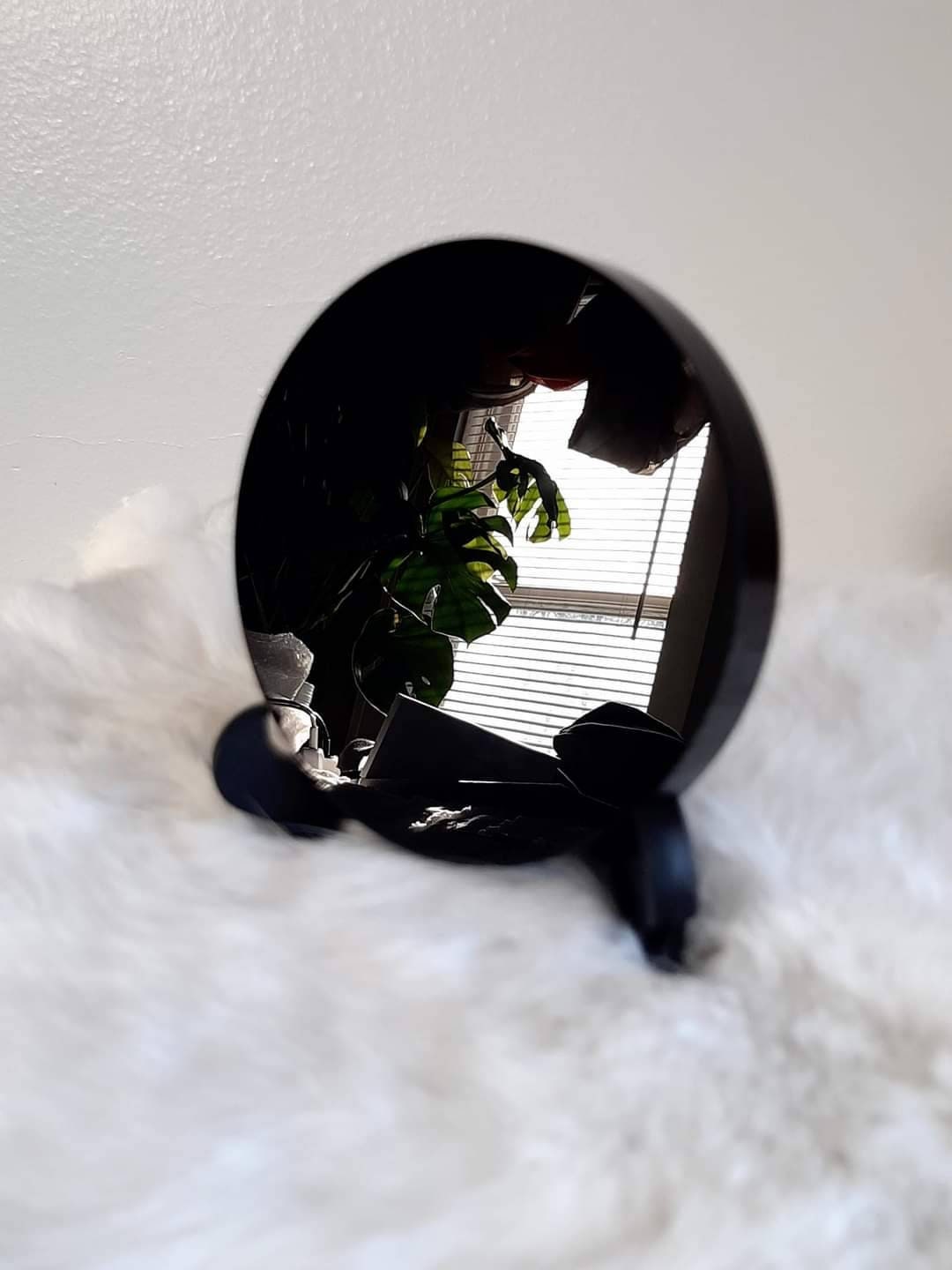 Black Obsidian Crystal Scrying Mirror Plate Crystal Divination ...