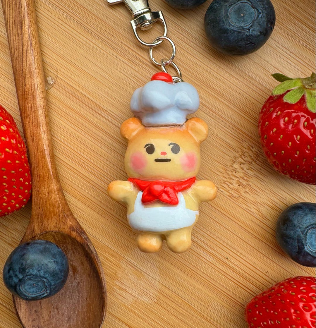 Cute Kawaii Bread Baker Pastry Chef Bear Character Polymer Clay ...