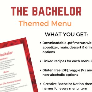 The Bachelor Menu and Recipes, the Bachelor Themed Food, Bachelor ...
