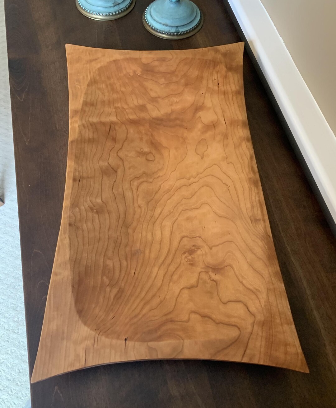 Hand Carved Black Cherry Platter or Centerpiece - Etsy