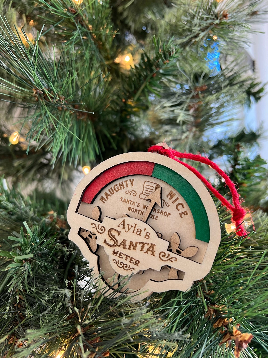 Personalized the Santa Meter | Christmas Decoration | Real Moving Arrow ...