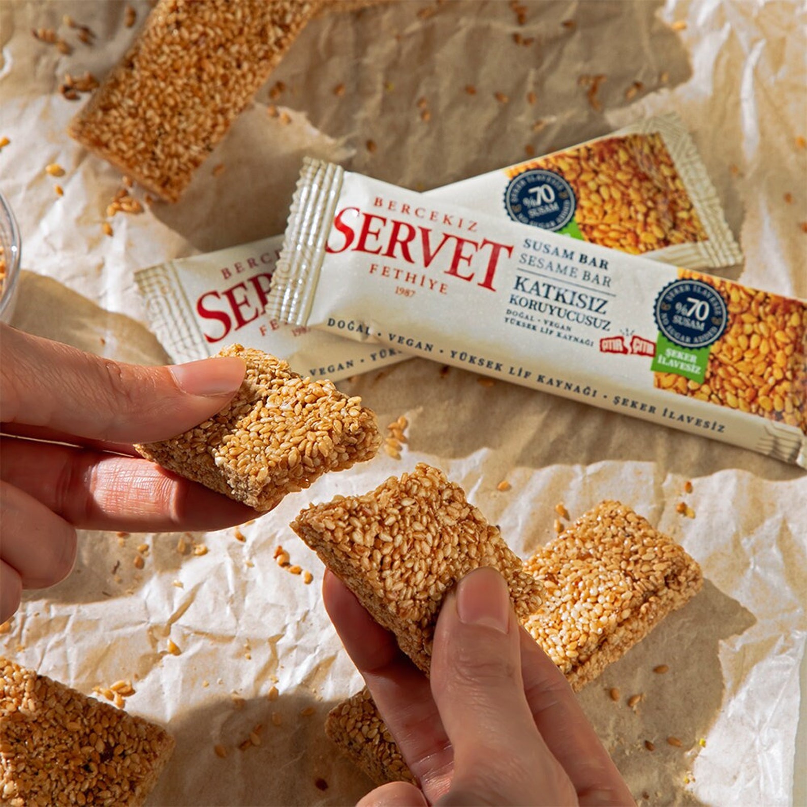 Sesame Crunch Bars 24-pack 24x20g No Added Sugar Natural Sesame Snack ...