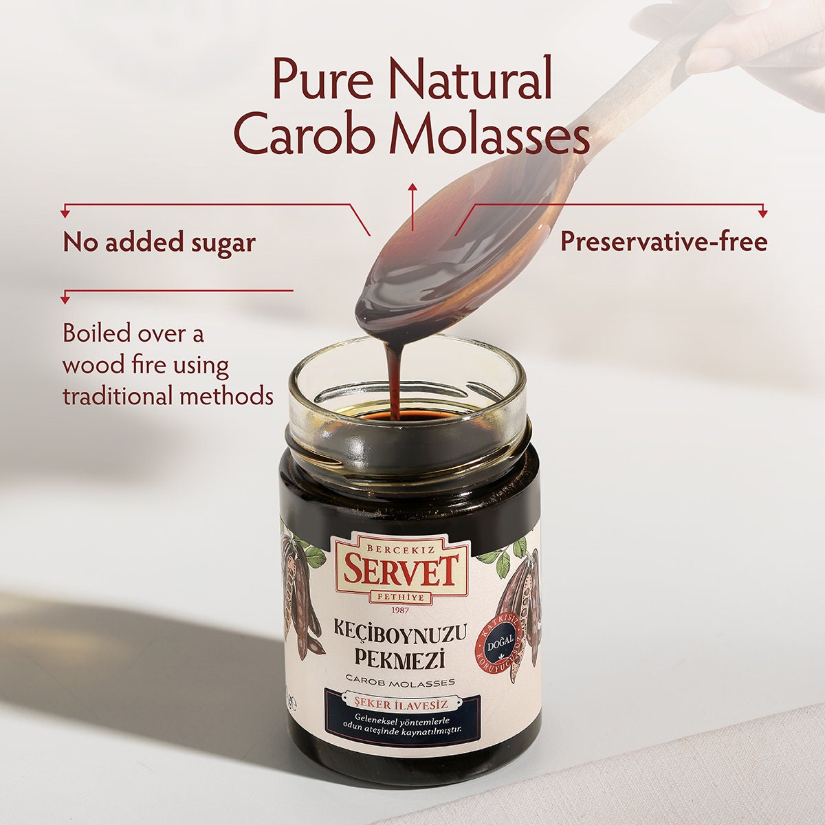 Carob Molasses 400g | No Added Sugar | Traditional Wood-fired | Pure ...