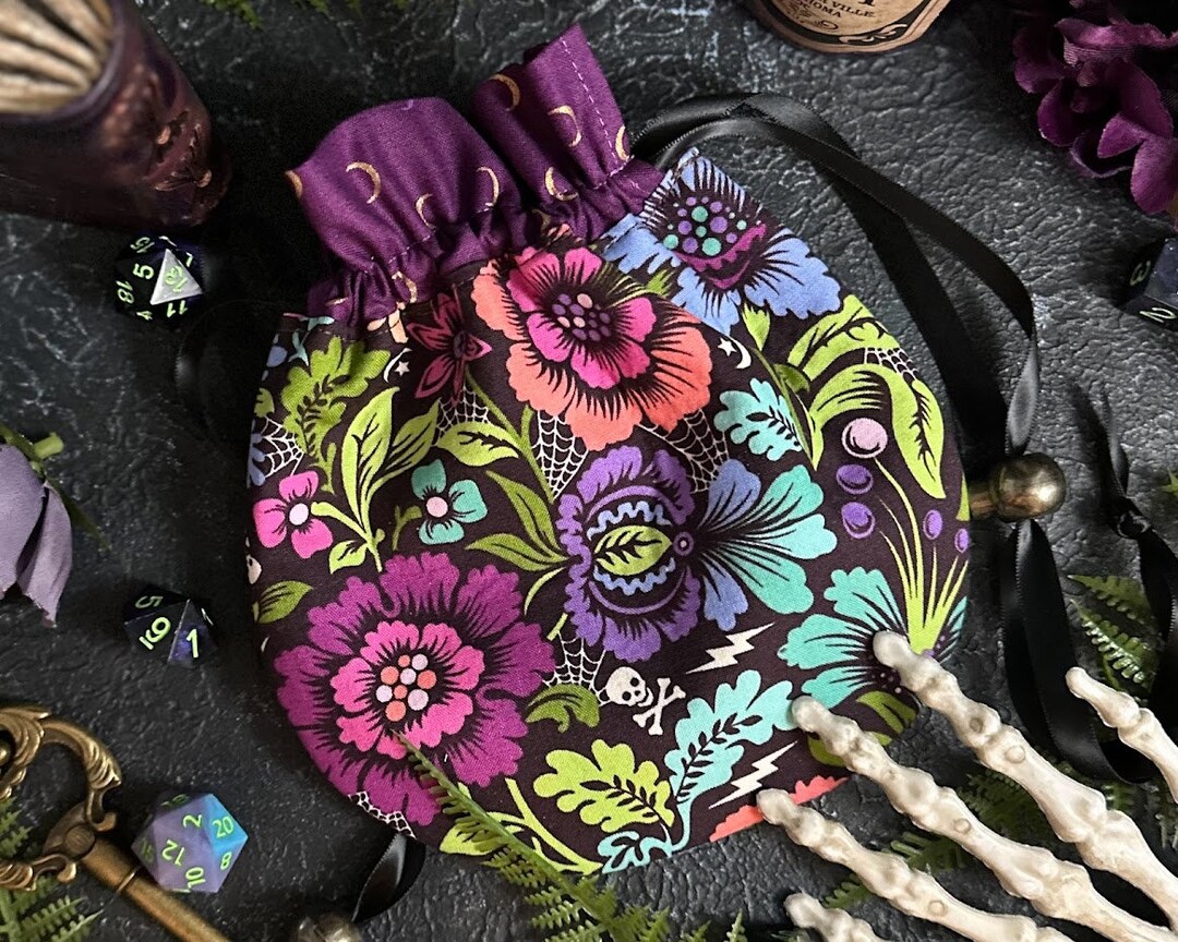 Blossom & Bane / Padded Rock or Crystal Pouch / Dice Bag / Rune Pouch ...