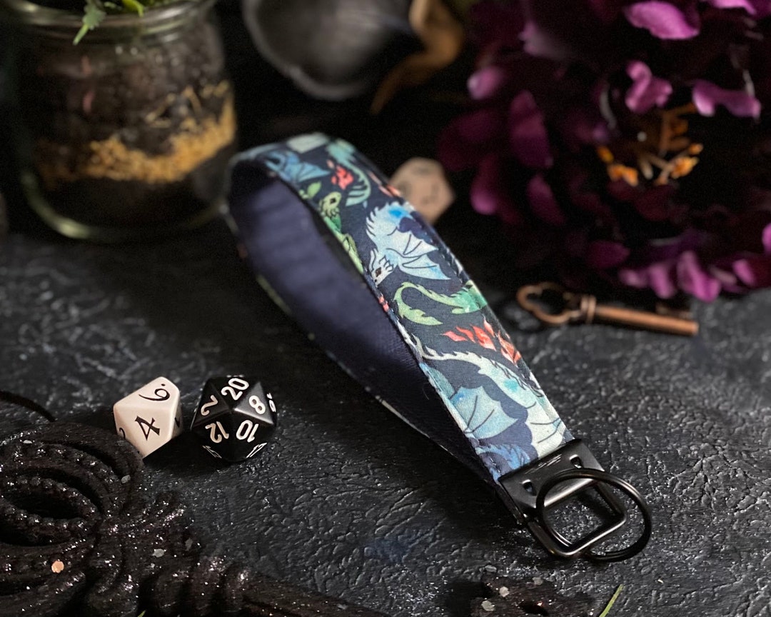Green Dragon Keychain Wrist Strap / RPG Key Fob / Dungeons Dragons ...