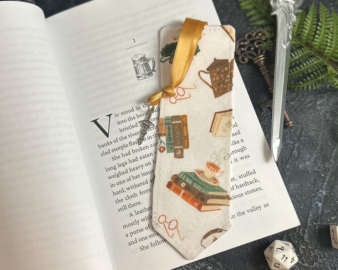 Fantasy Bookstore | Book and Coffee Bookmark With Sword or Coffee Cup ...
