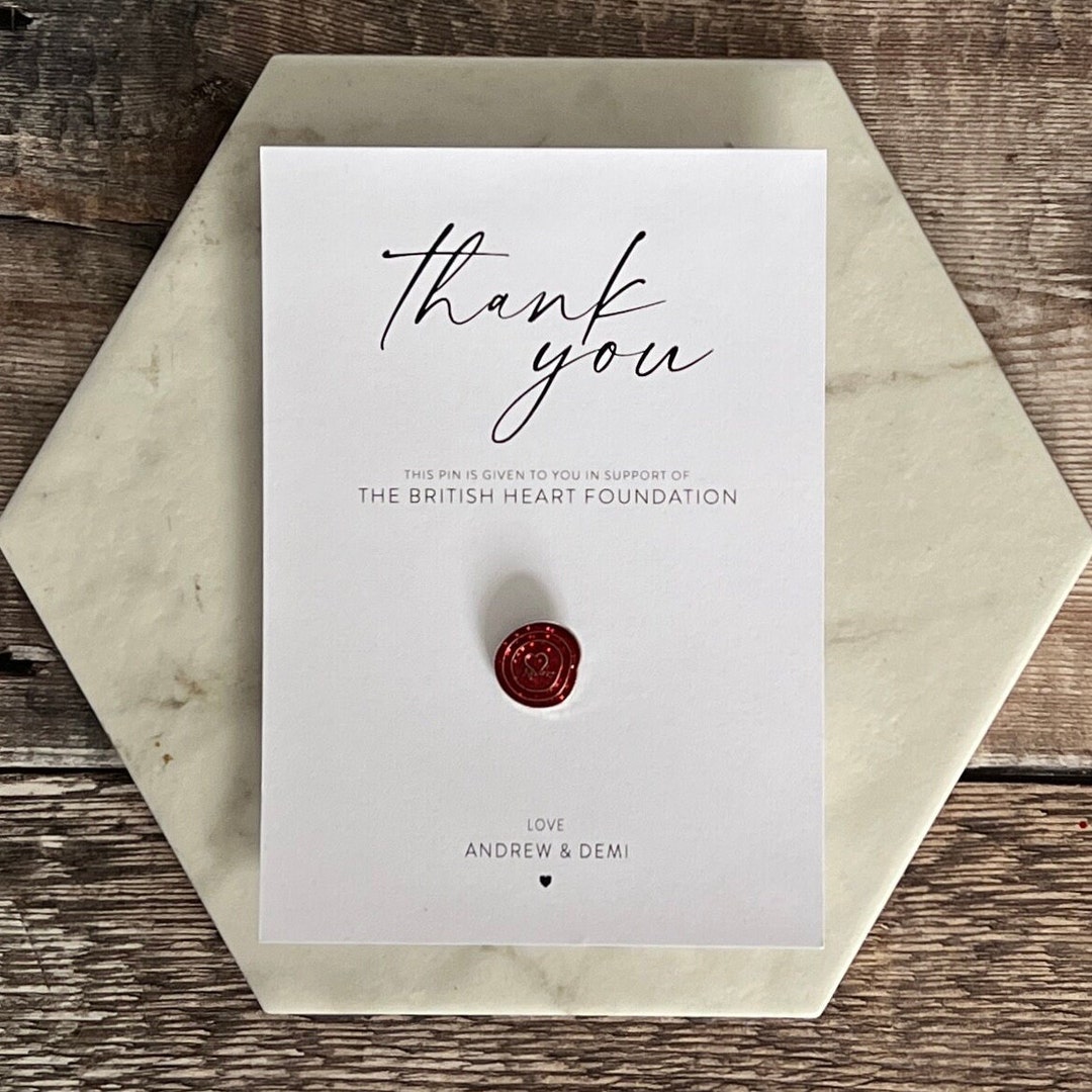 Charity Pin Card Alternative Modern Wedding Favour set of 10 - Etsy