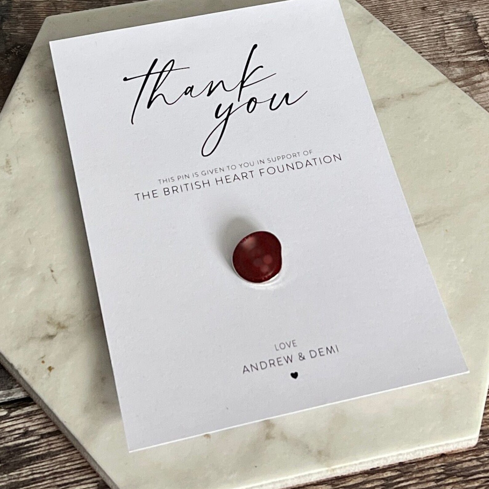 Charity Pin Card Alternative Modern Wedding Favour - Etsy