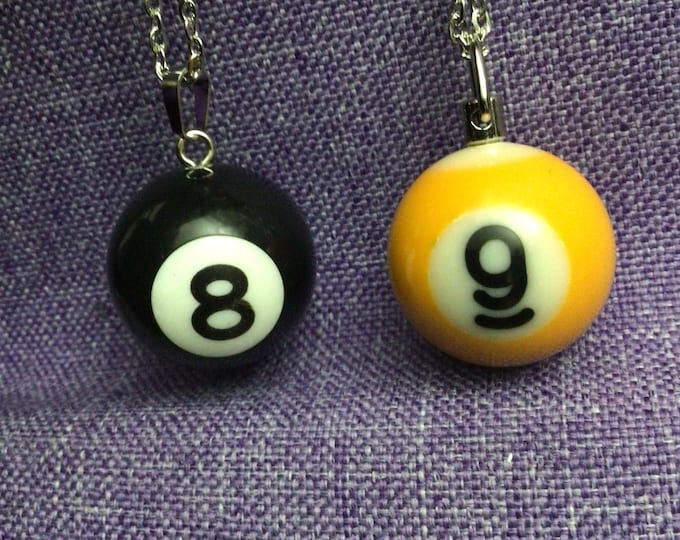 8 Ball and Pearl Necklace - Etsy