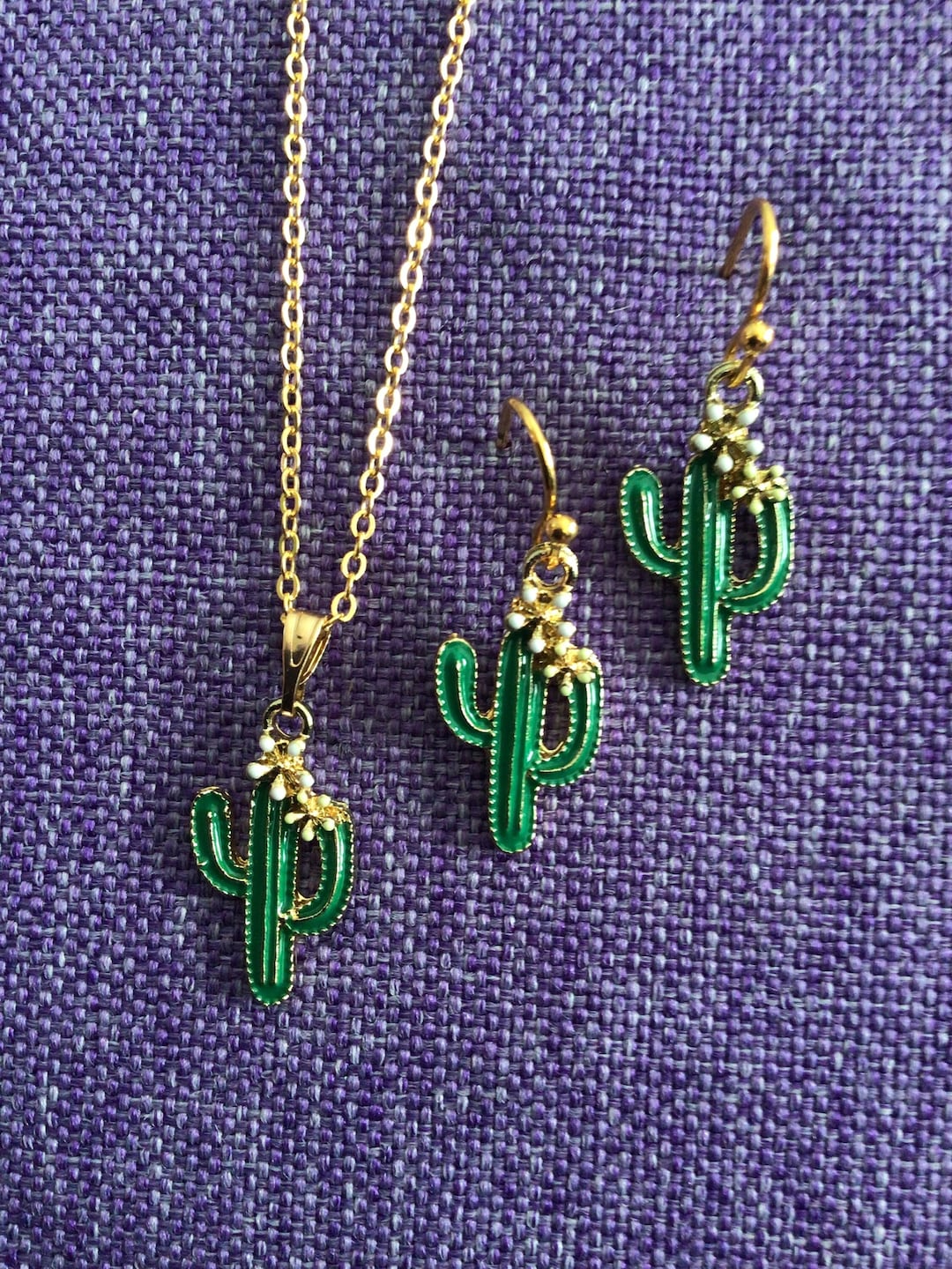 Saguaro Cactus Necklace and Earrings 18,049 - Etsy