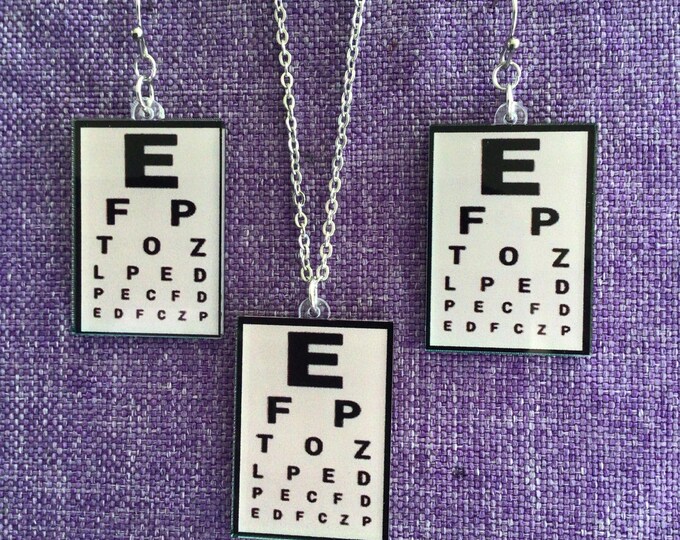 Eye Chart Earrings, Allen Eye Chart Jewelry - Etsy Canada