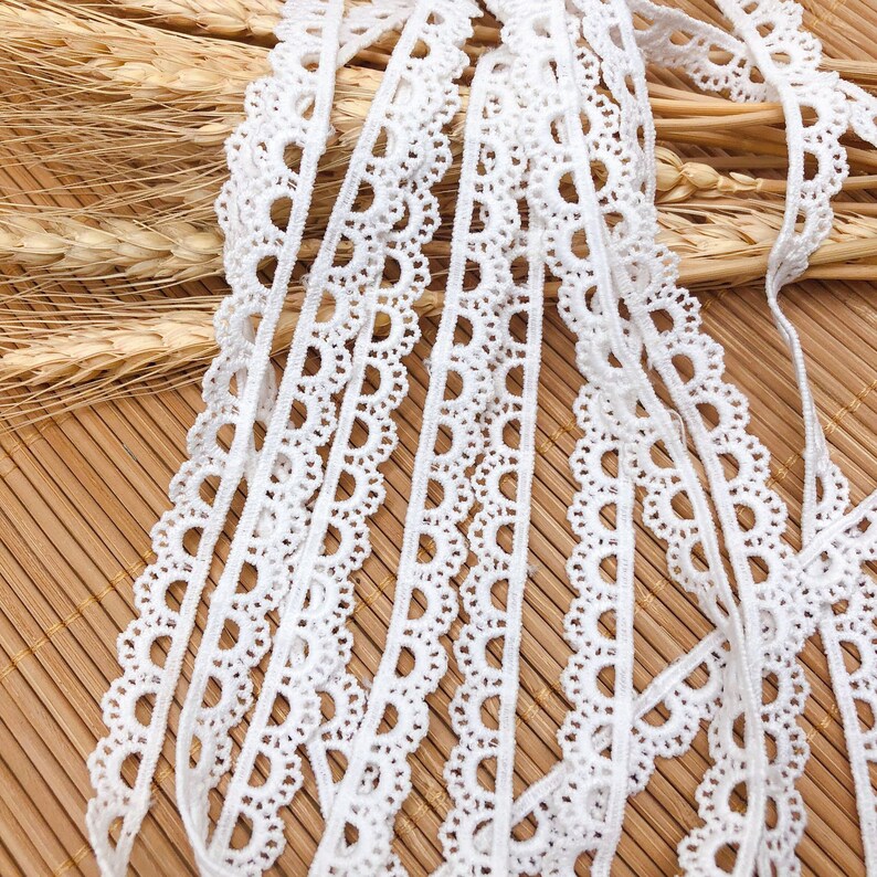 15 Yds Embroidery Lace Trim 0.4 Inches (1 Cm) Wide, Venice Lace Trim ...