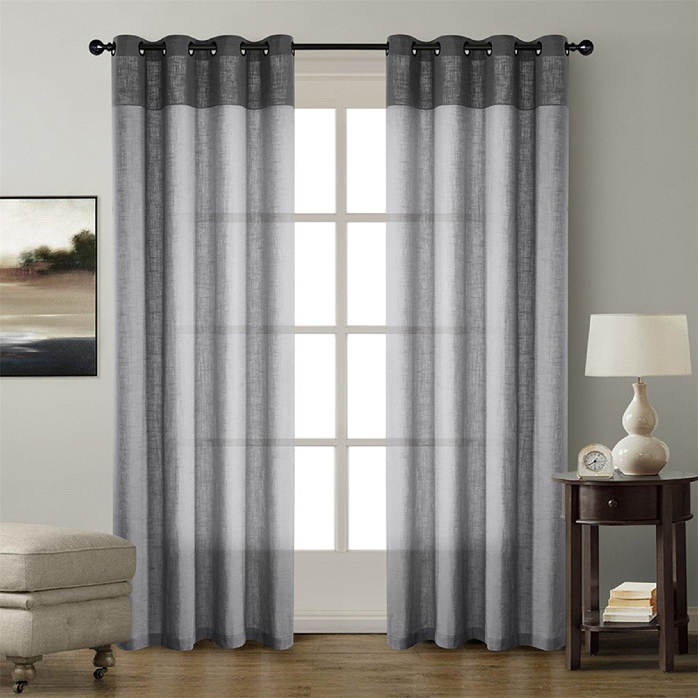 Linen Living Room Curtains, Linen Curtains Semi-blackout Curtains ...