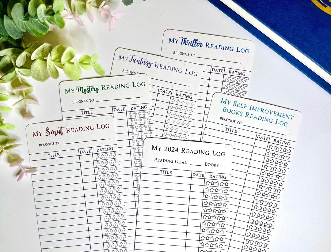Physical Reading Log Card Bookmark, Library Card, TBR List, Reading ...