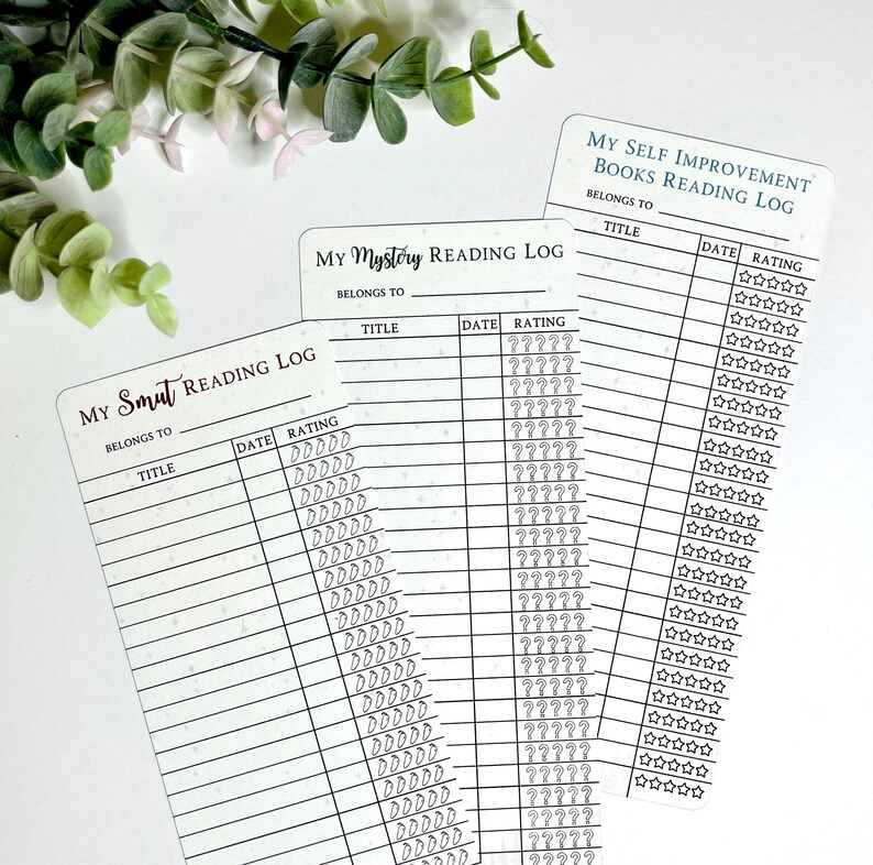 Reading Tracker: Physical Log Card Book Mark, Fantasy, Smut, Thriller ...